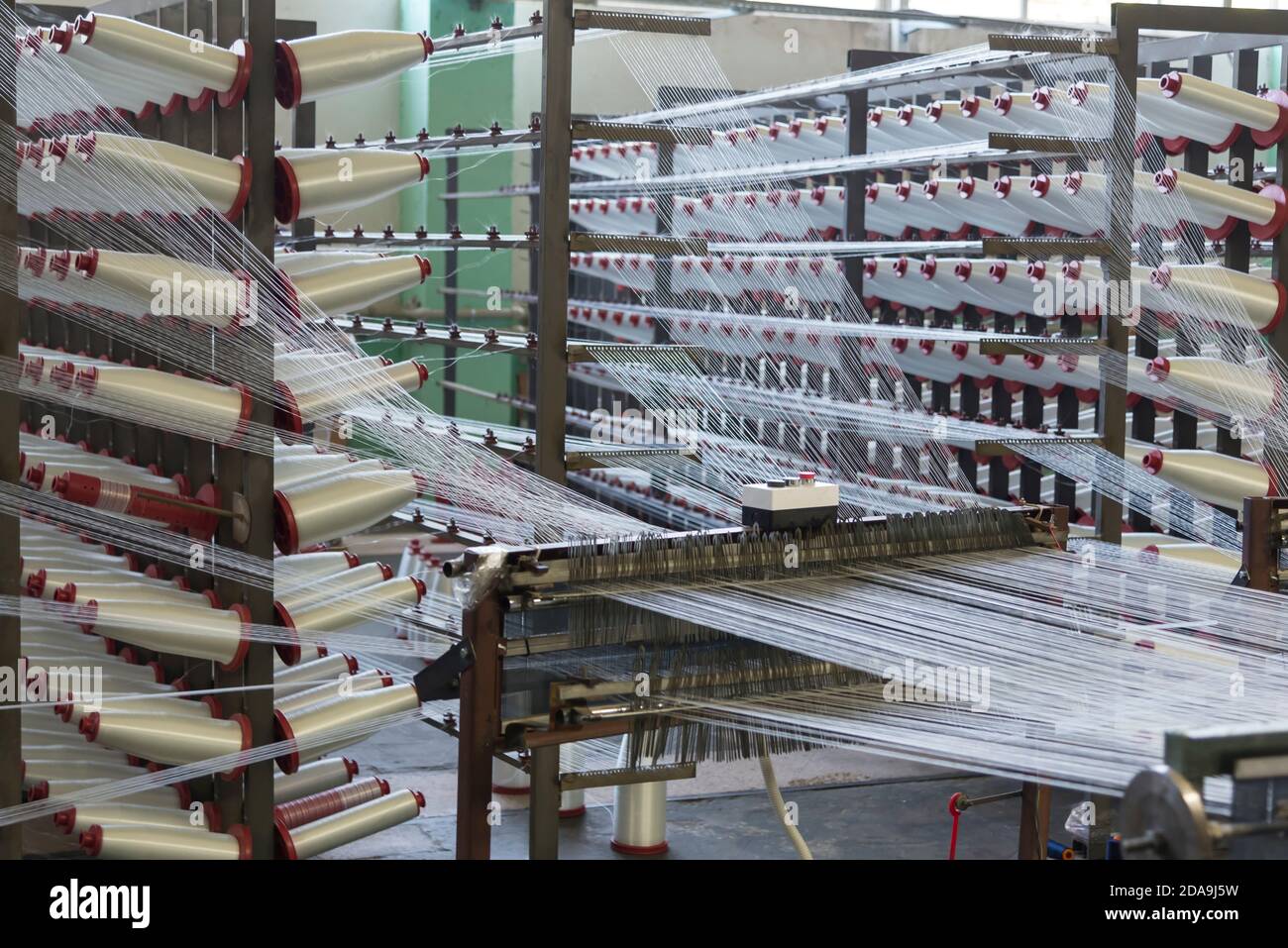 Photo of polyethylene filament production at the plant, automated work ...