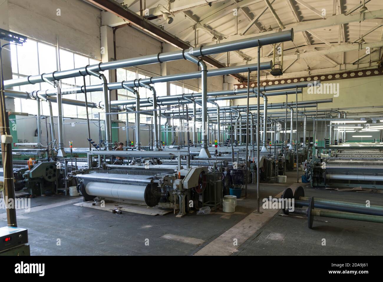 Photo of polyethylene filament production at the plant, automated work ...