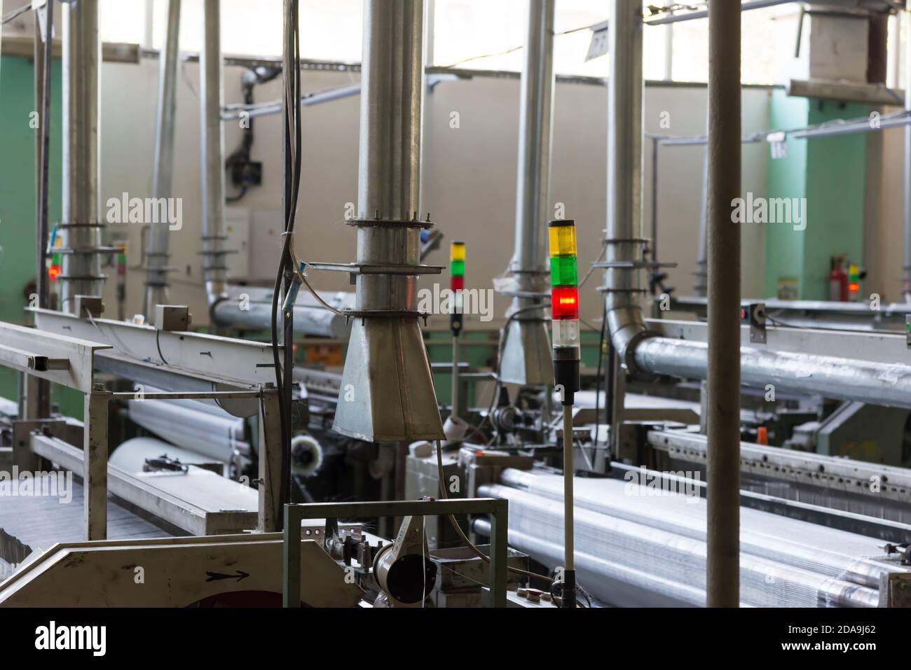 Photo of polyethylene filament production at the plant, automated work ...