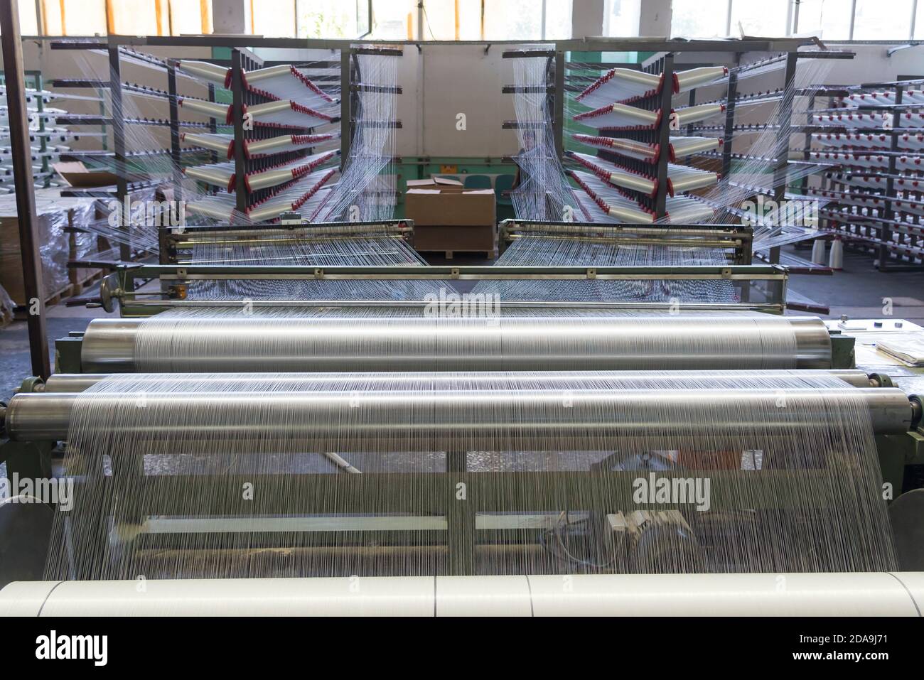 Photo of polyethylene filament production at the plant, automated work ...