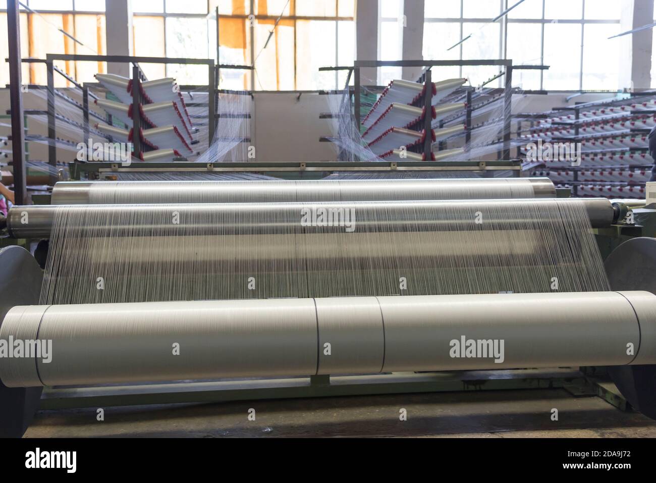 Photo of polyethylene filament production at the plant, automated work ...
