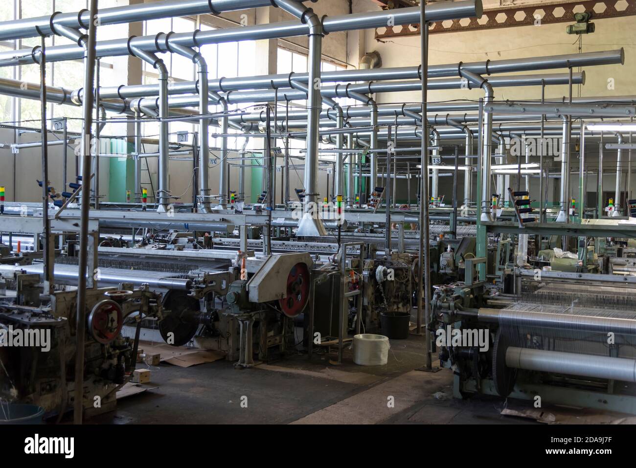 Photo of polyethylene filament production at the plant, automated work ...