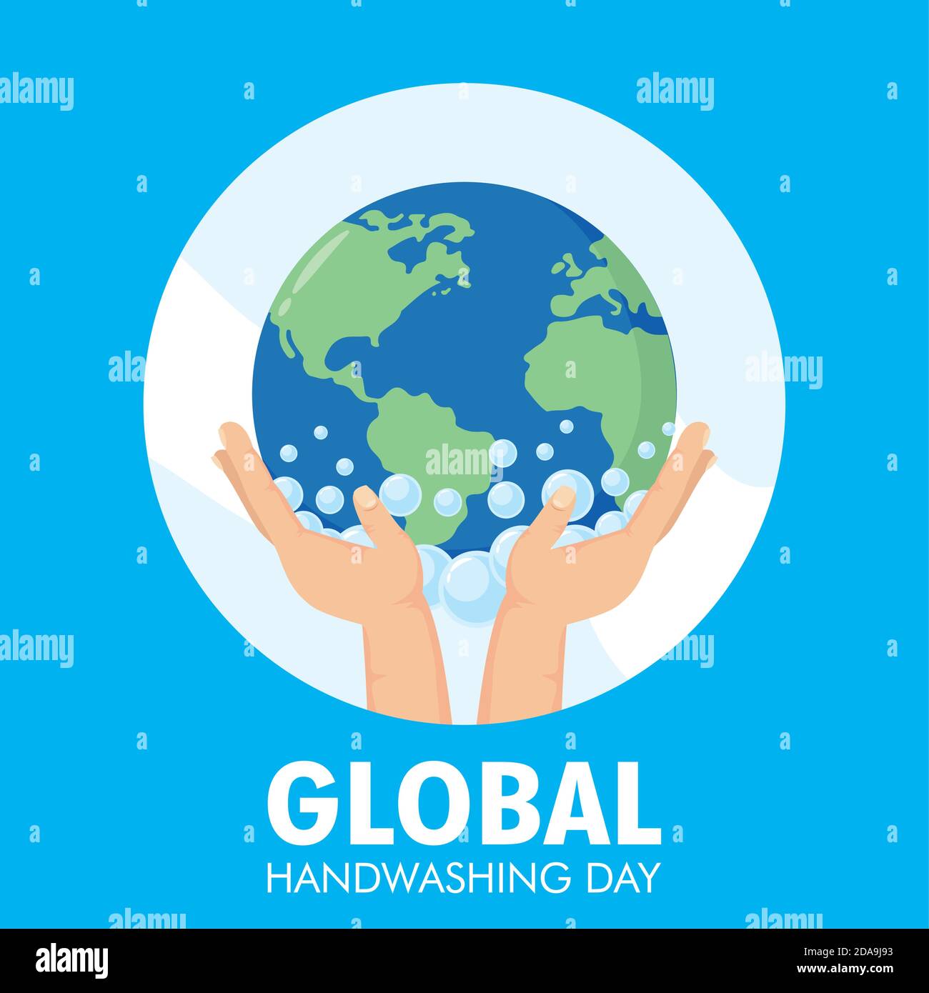 global handwashing day campaign with hands lifting earth planet and ...