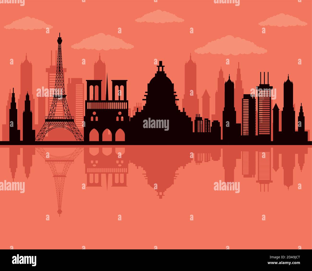 cityscape paris skyline scene icon vector illustration design Stock ...