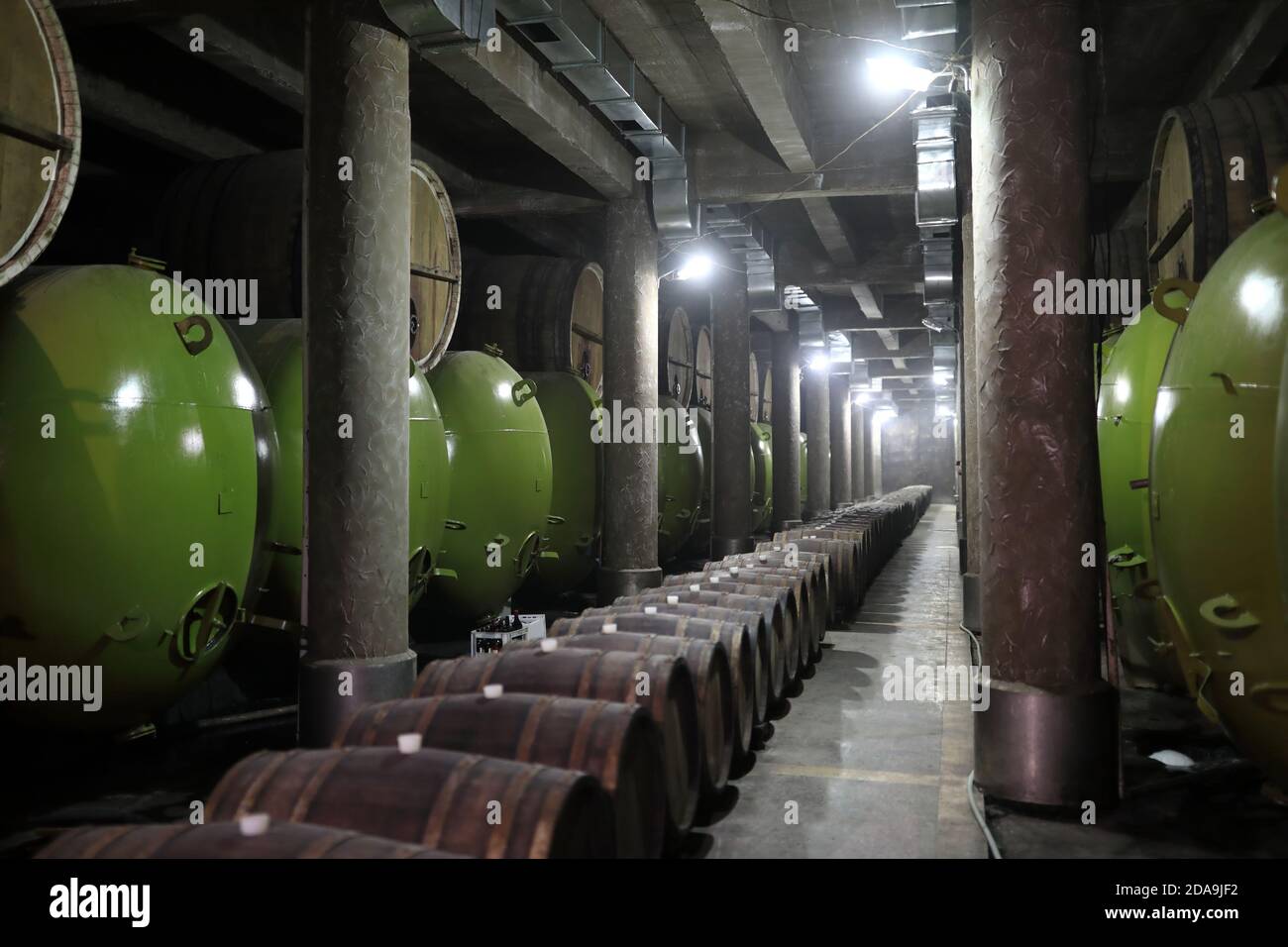 Wine Barrel Storage at a Winery, Georgia Stock Photo - Alamy
