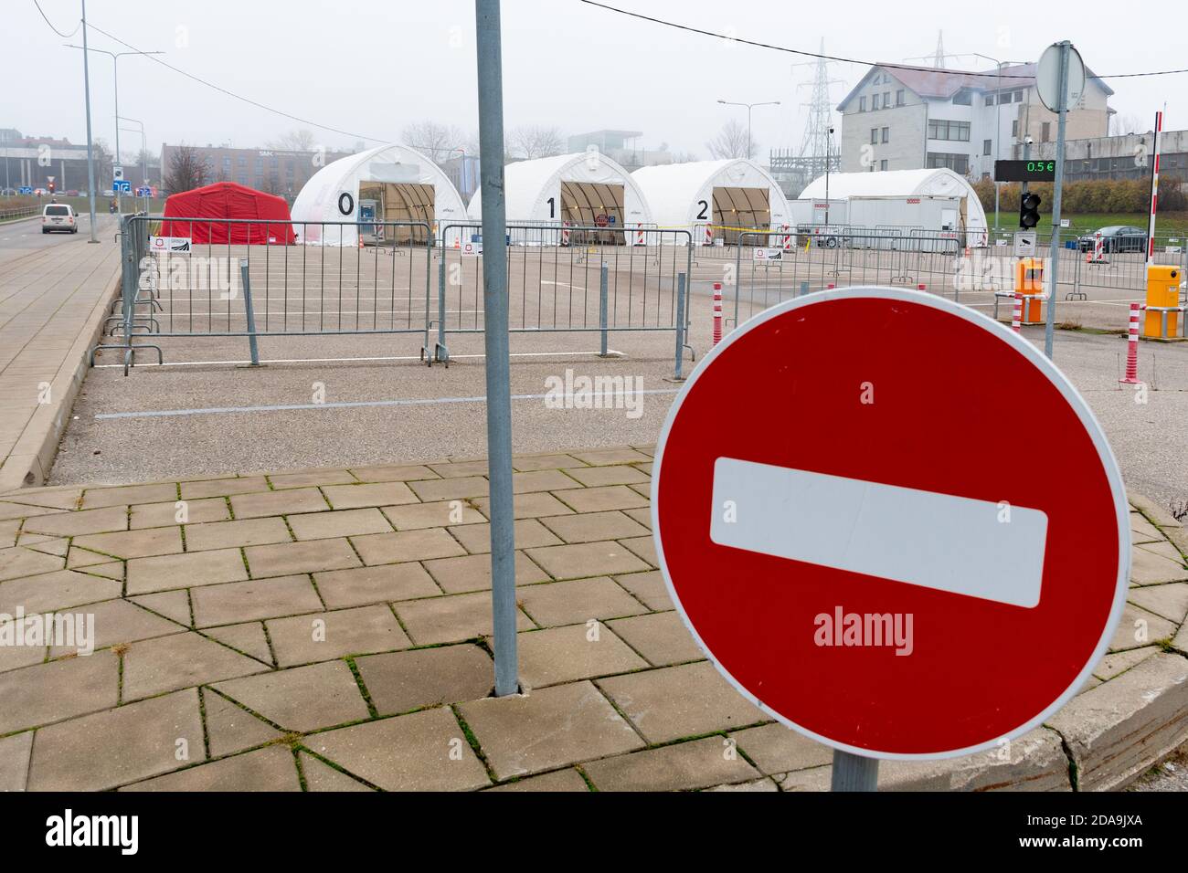 Mobile testing station white tents for swab test during Coronavirus or ...