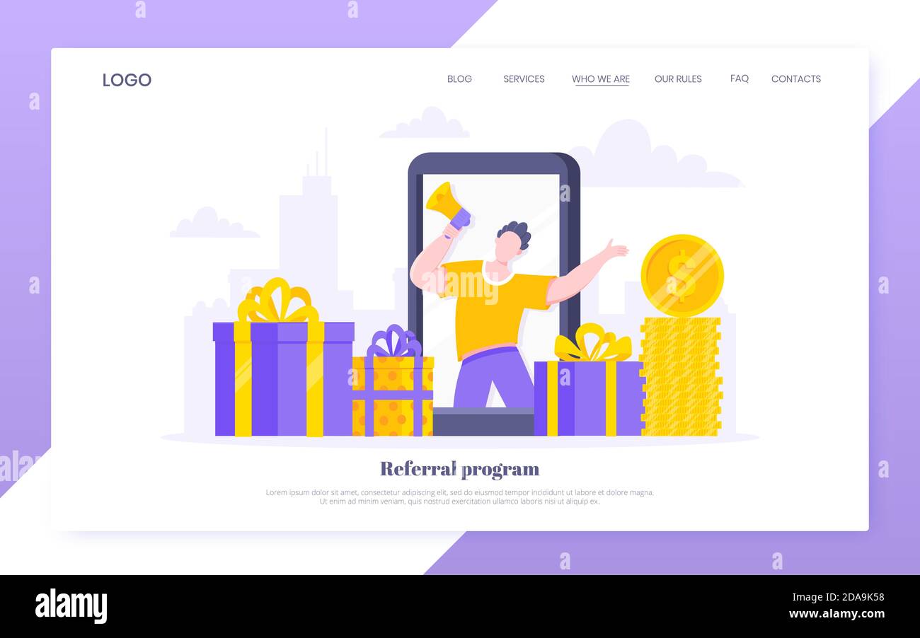 Refer a friend flat style design vector illustration business concept ...