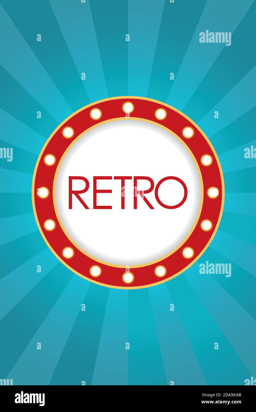 retro word in Light circle figure frame vector illustration design ...