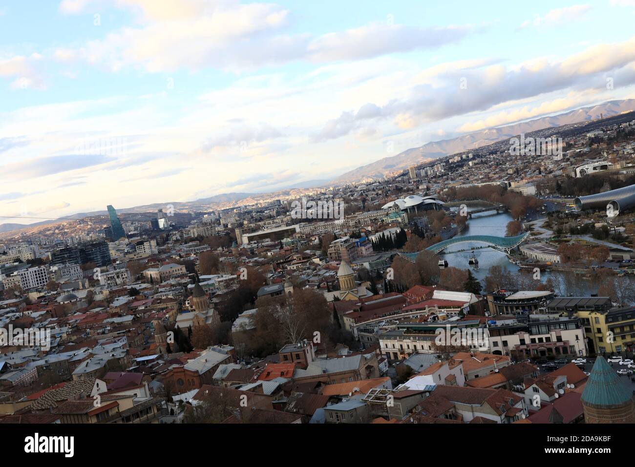 Skyline of Tbilisi from hill in winter Stock Photo - Alamy