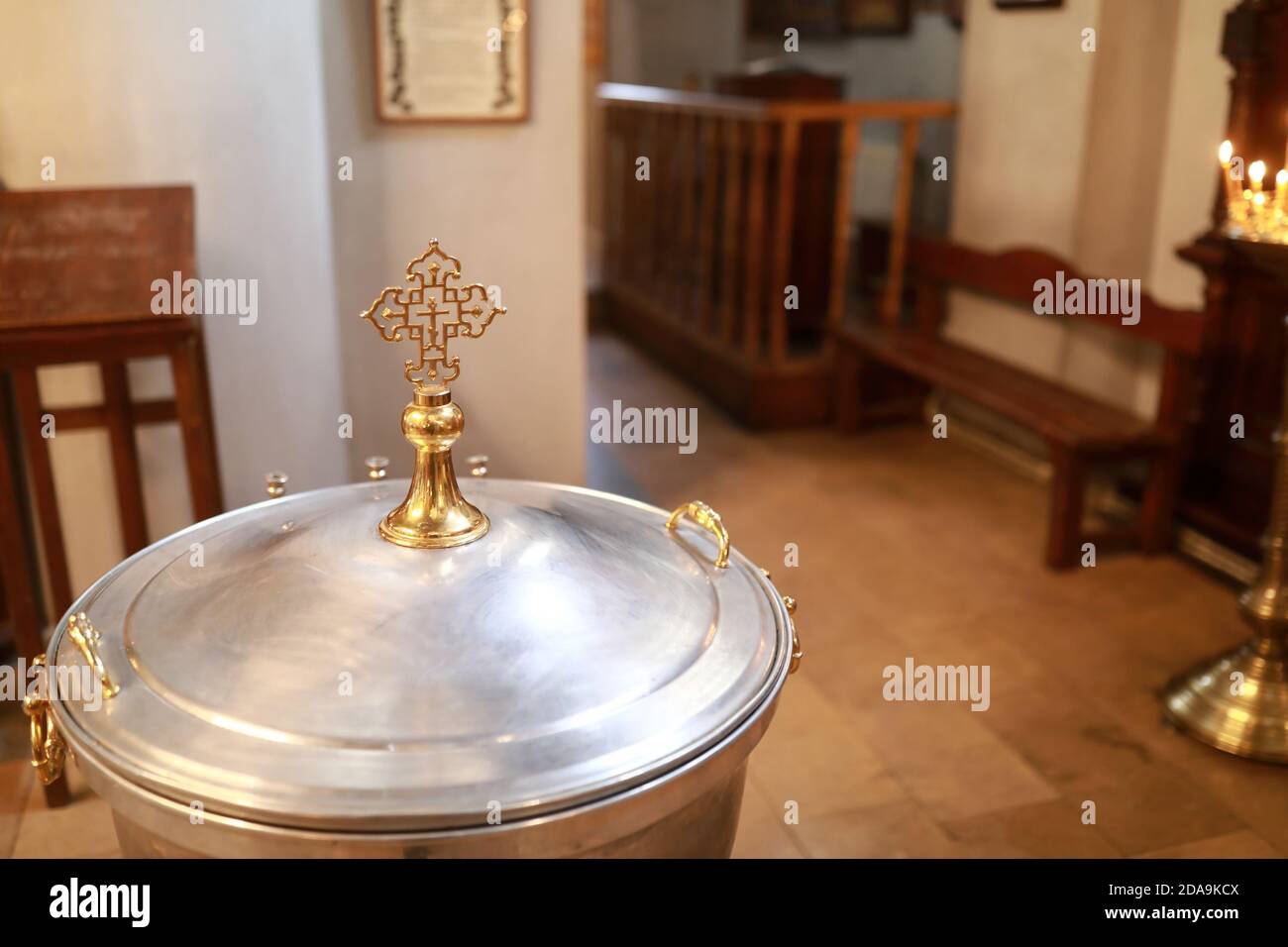Details of font in Georgian Orthodox Church Stock Photo - Alamy