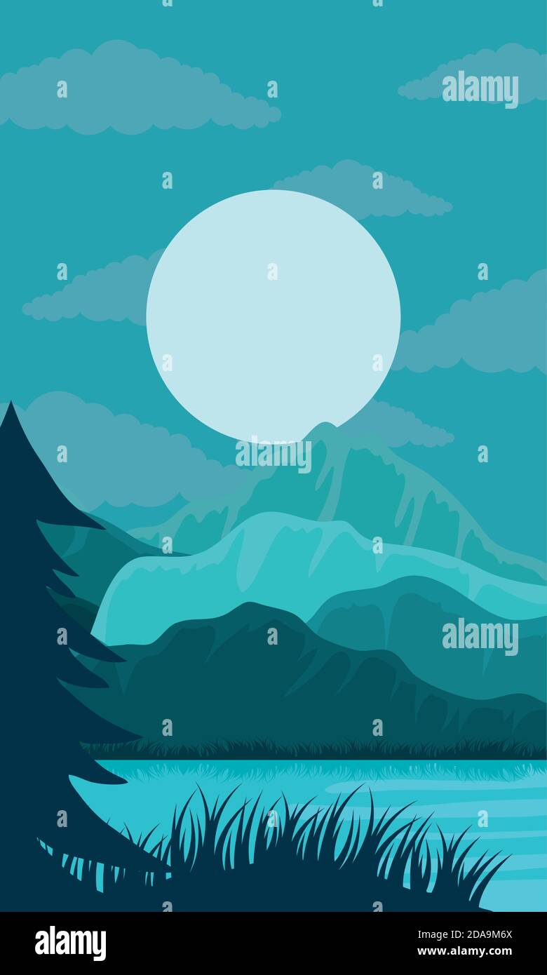 Pines and water Stock Vector Images - Alamy