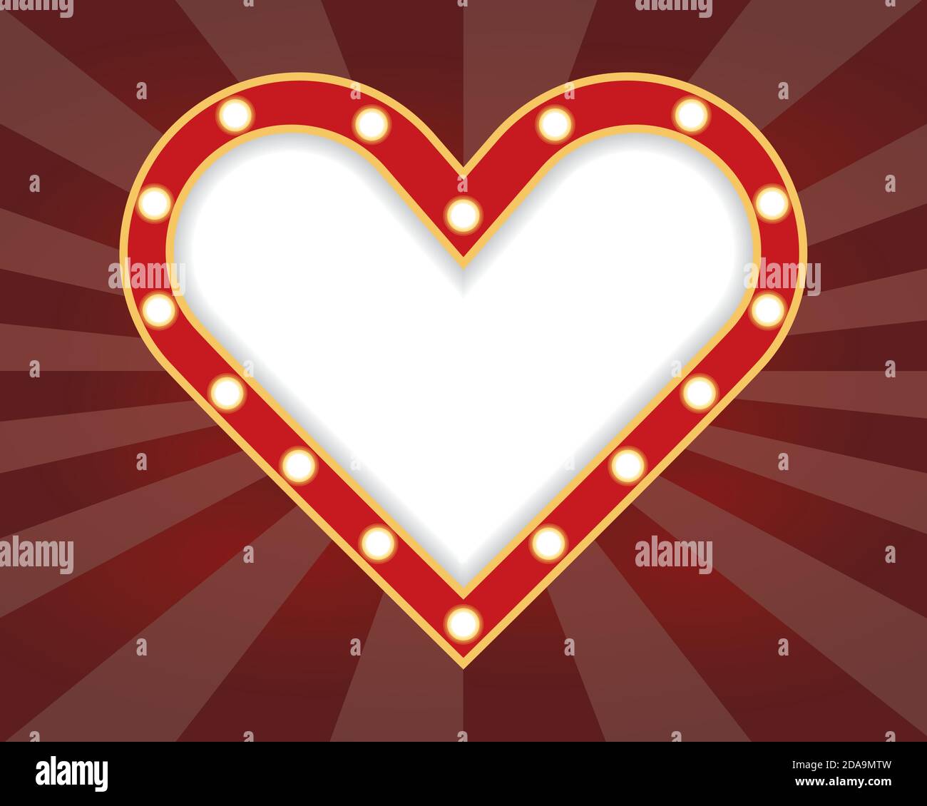 retro Light heart figure frame vector illustration design Stock Vector ...