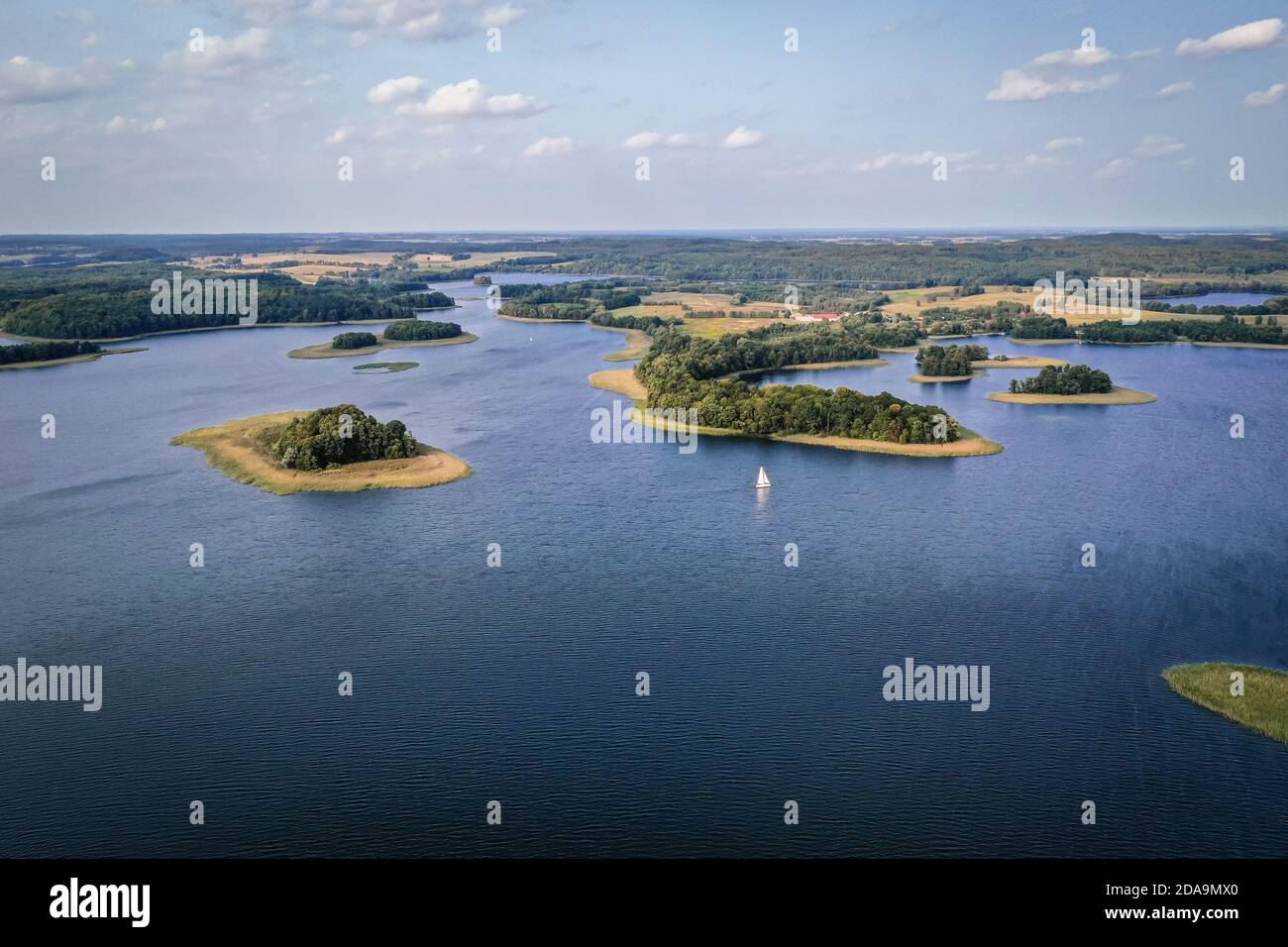 Narie Lake located in Ilawa Lakeland region, view above Kretowiny ...