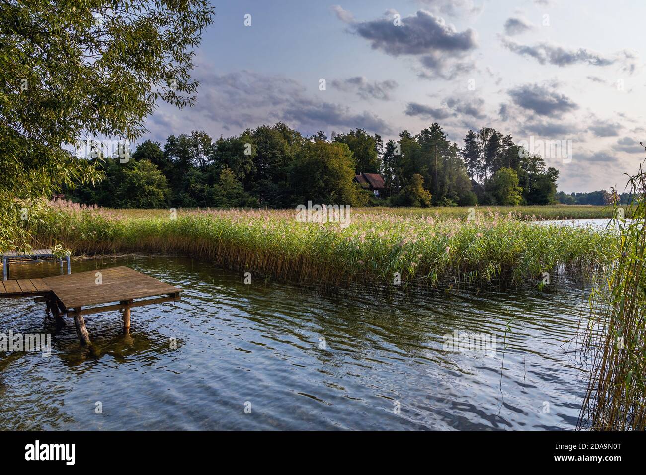 Narie Lake located in Ilawa Lakeland region, view from Kretowiny ...