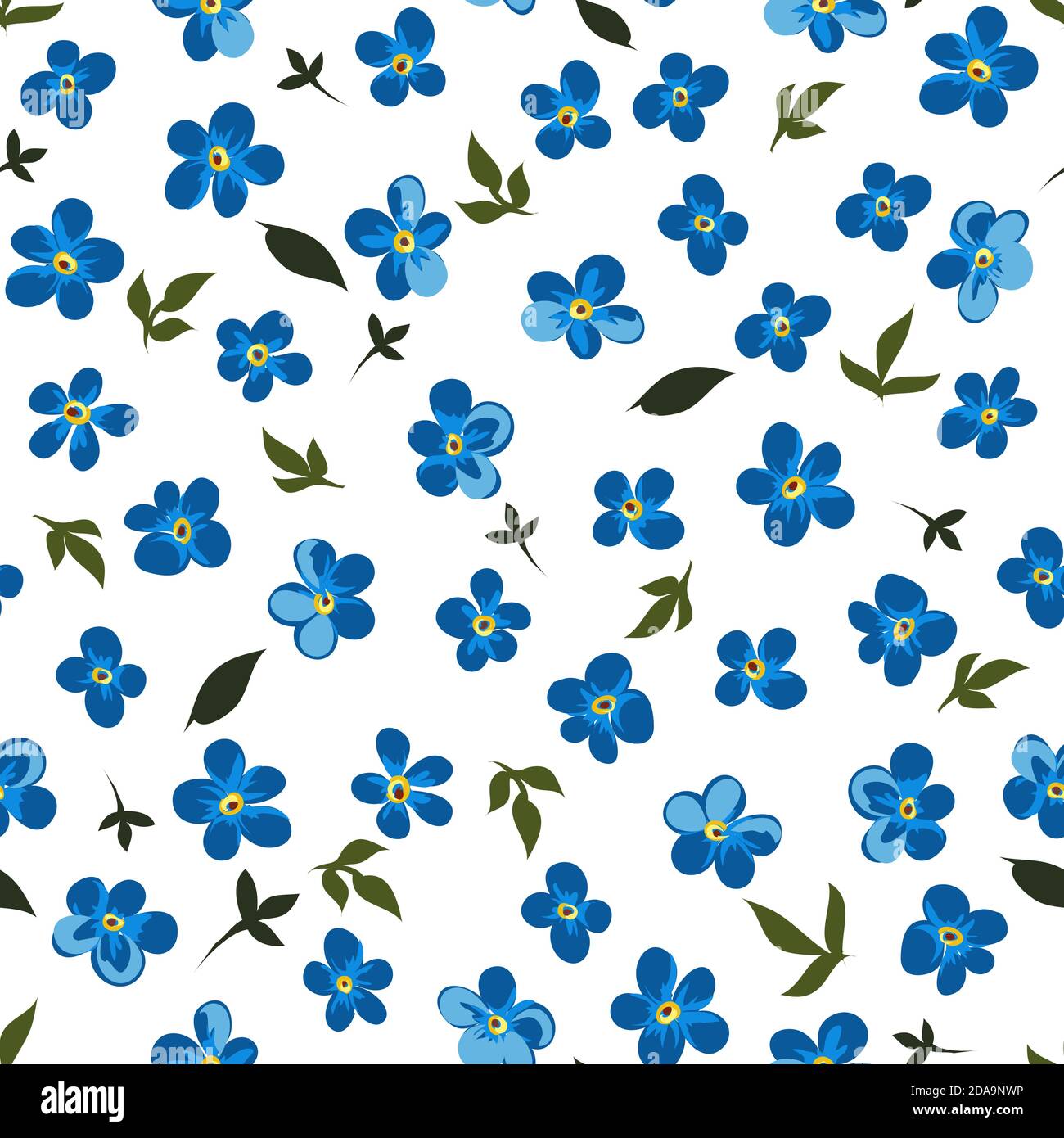 Blue flowers in blossom, seamless pattern vector Stock Vector Image ...
