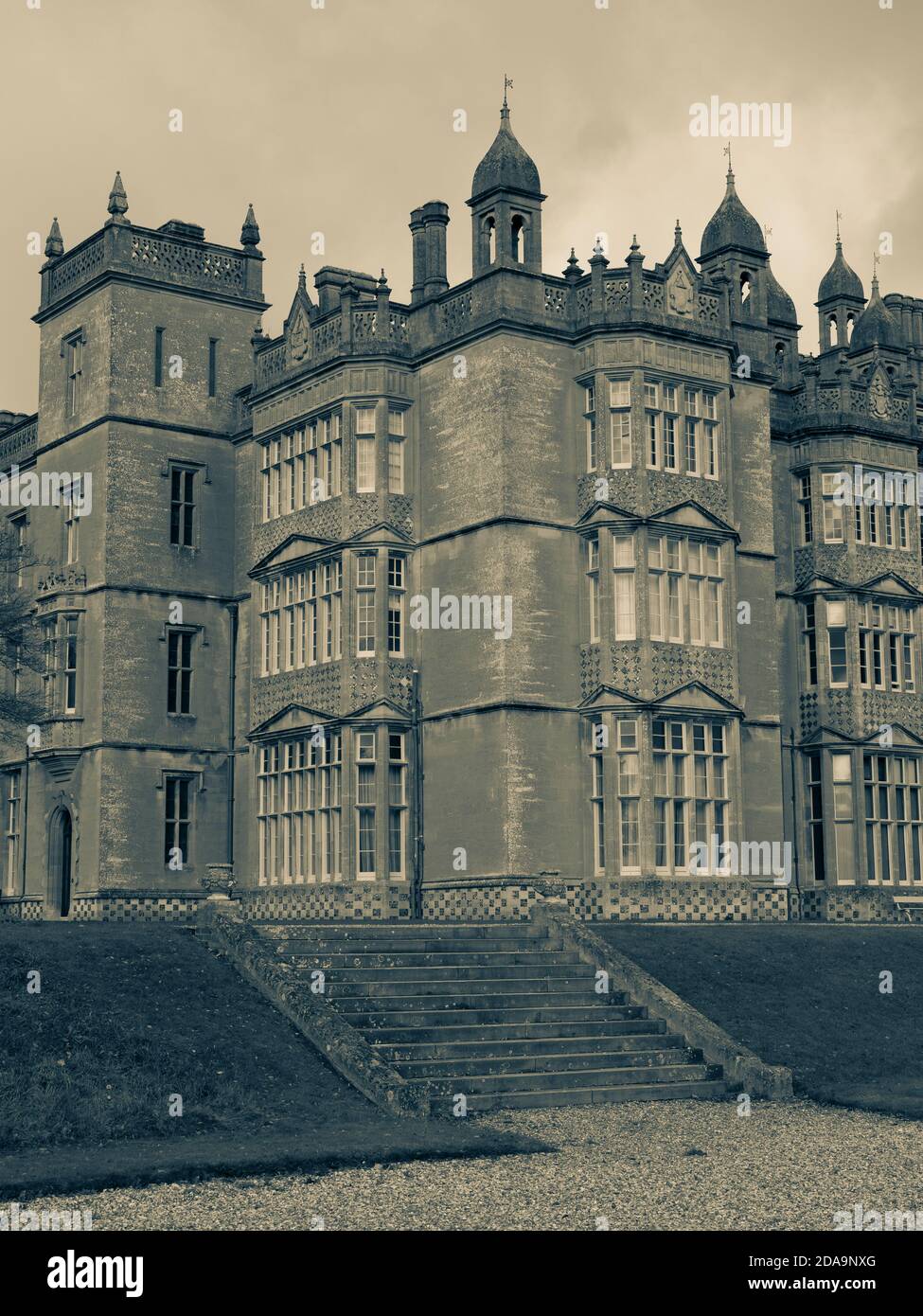 Dramatic Black and White Landscape of Englefield House, Englefield ...