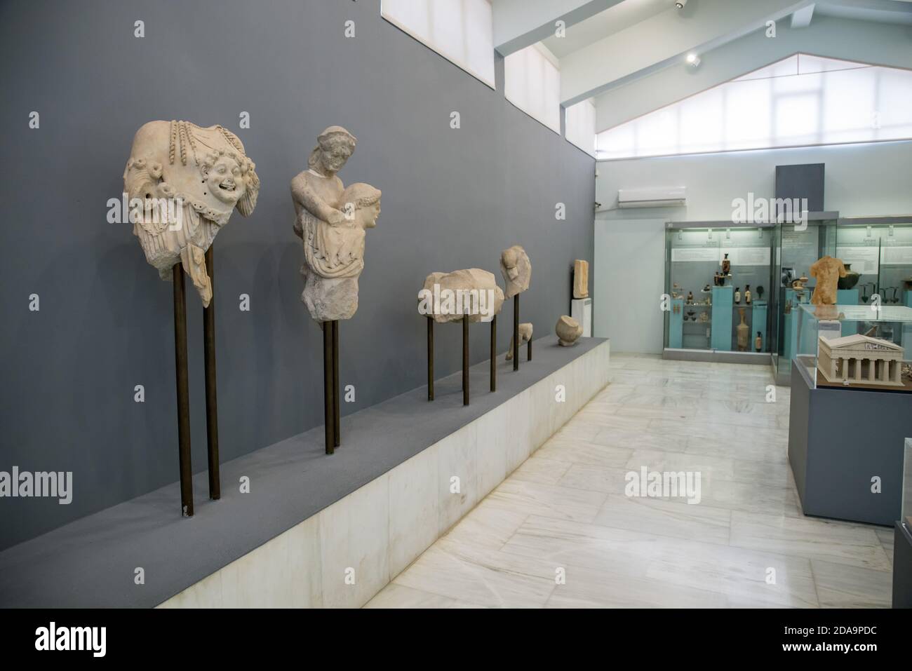 Sculptures of The temple of Apollo Daphniforos.Eretria greece Stock ...