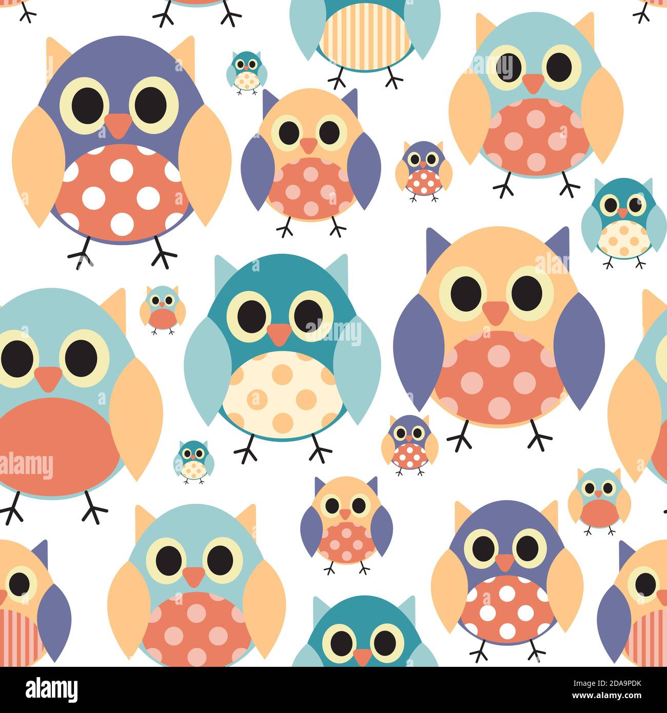 Owl Seamless Pattern Background Illustration Stock Photo - Alamy