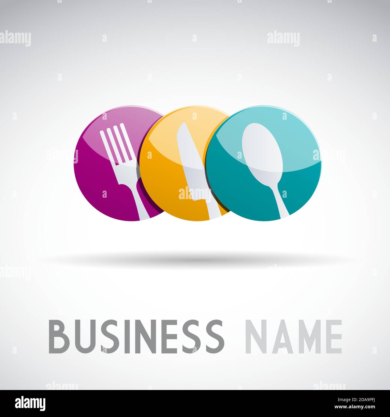 Vector sign restaurant with three plates Stock Vector Image & Art - Alamy