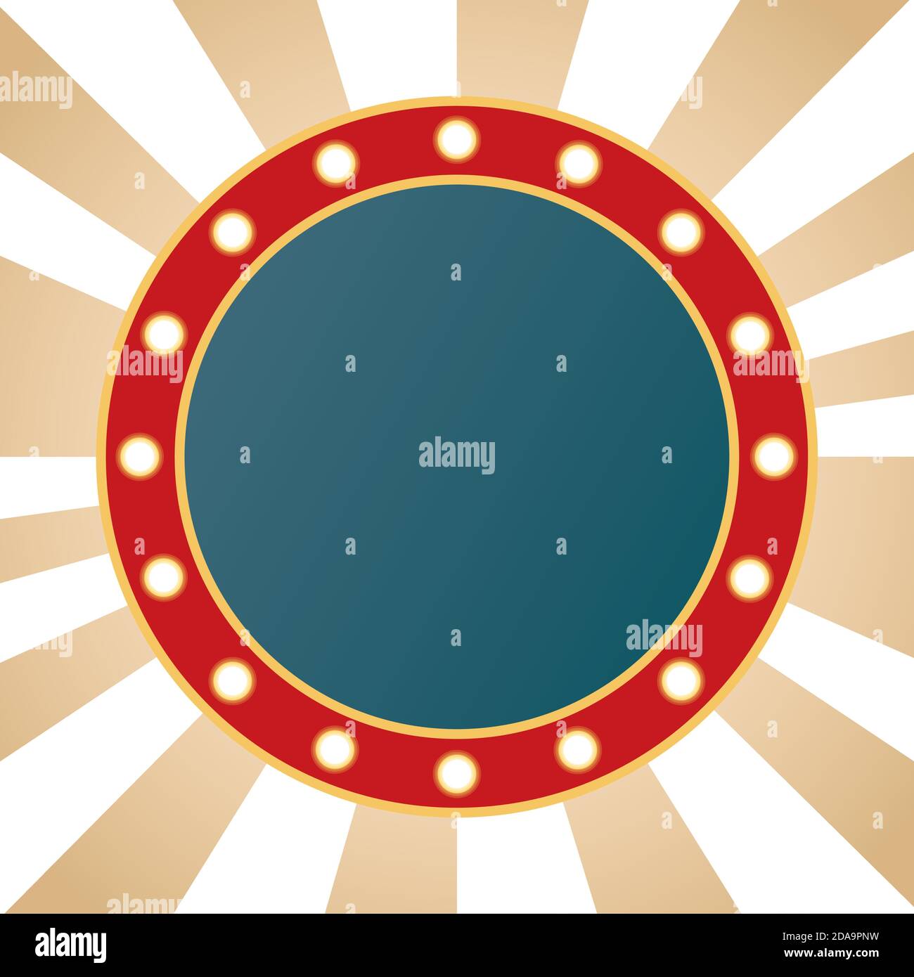 retro Light circle figure frame in striped background vector ...