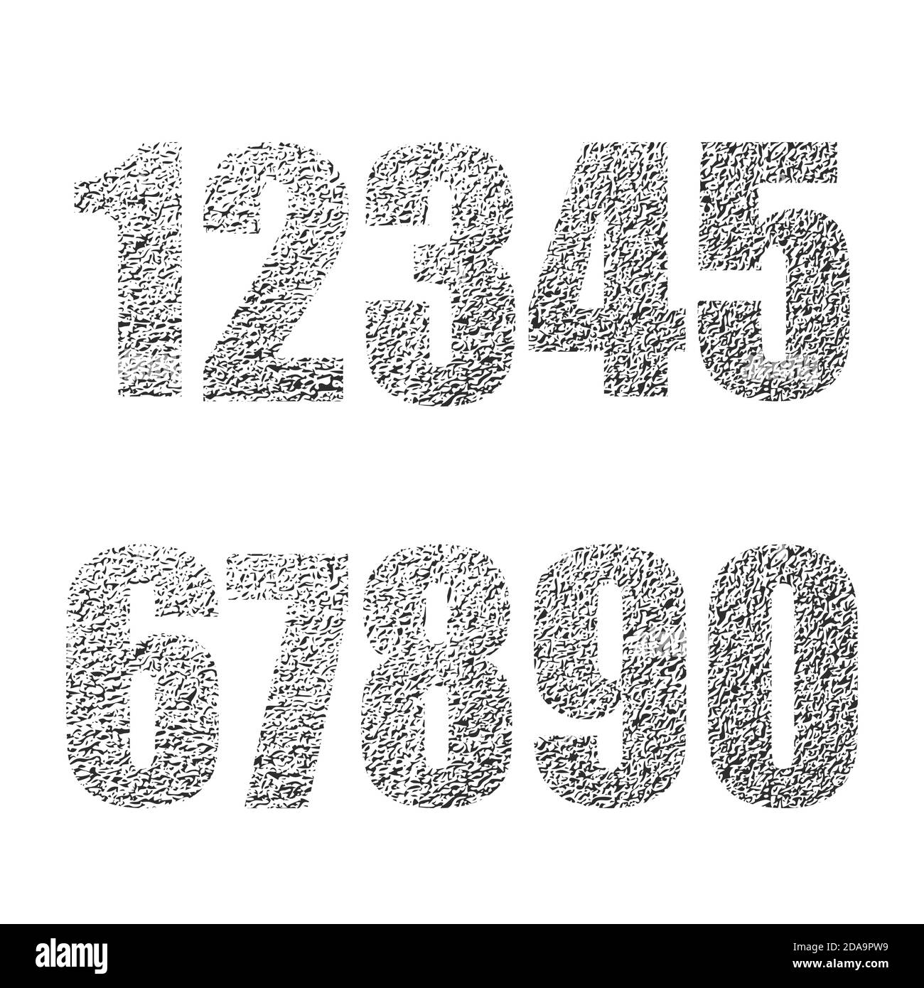 Logo icons set. Numbers symbols silhouette. Line style letter, modern ...