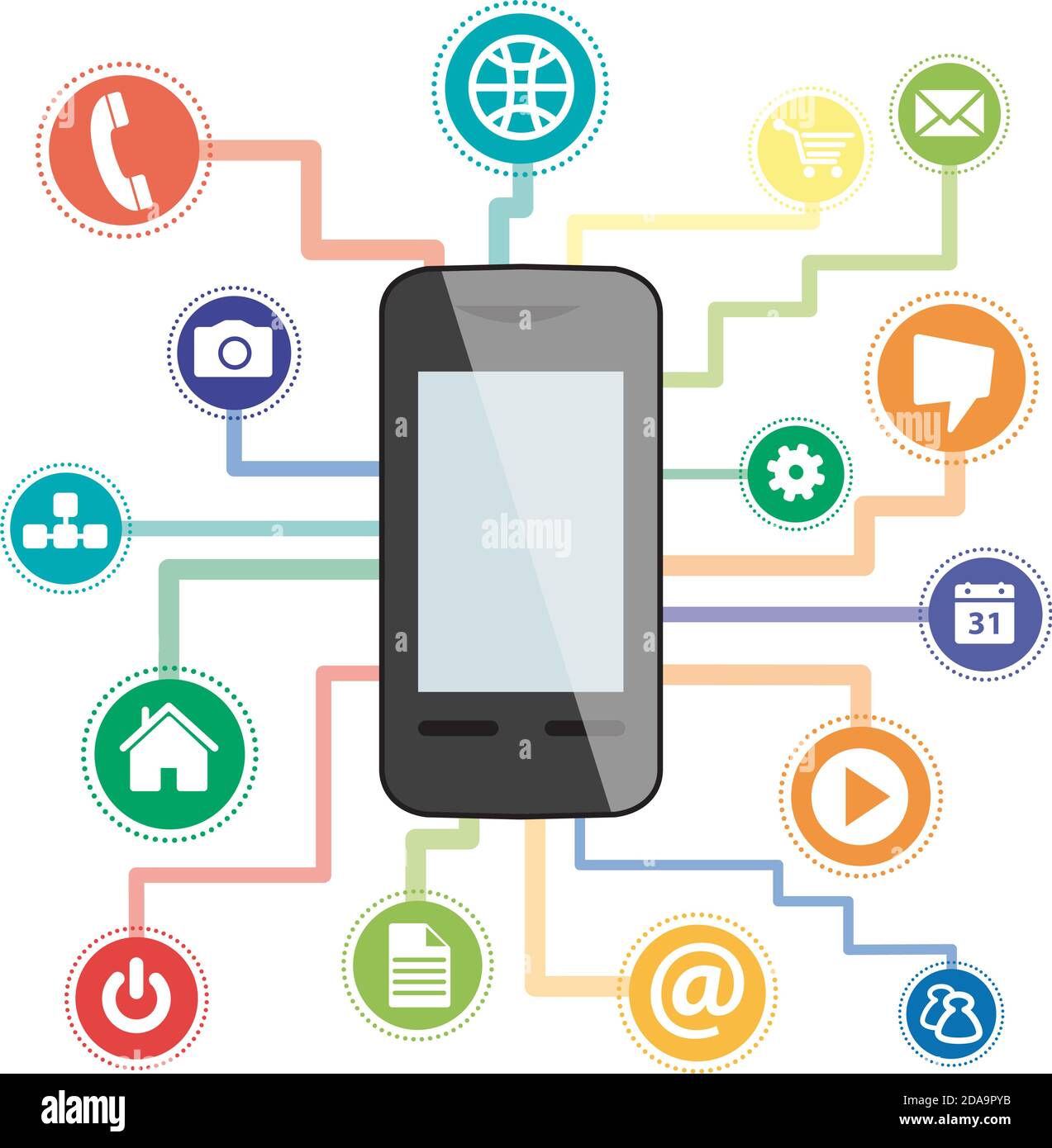 Smartphone set icons background Stock Vector Image & Art - Alamy