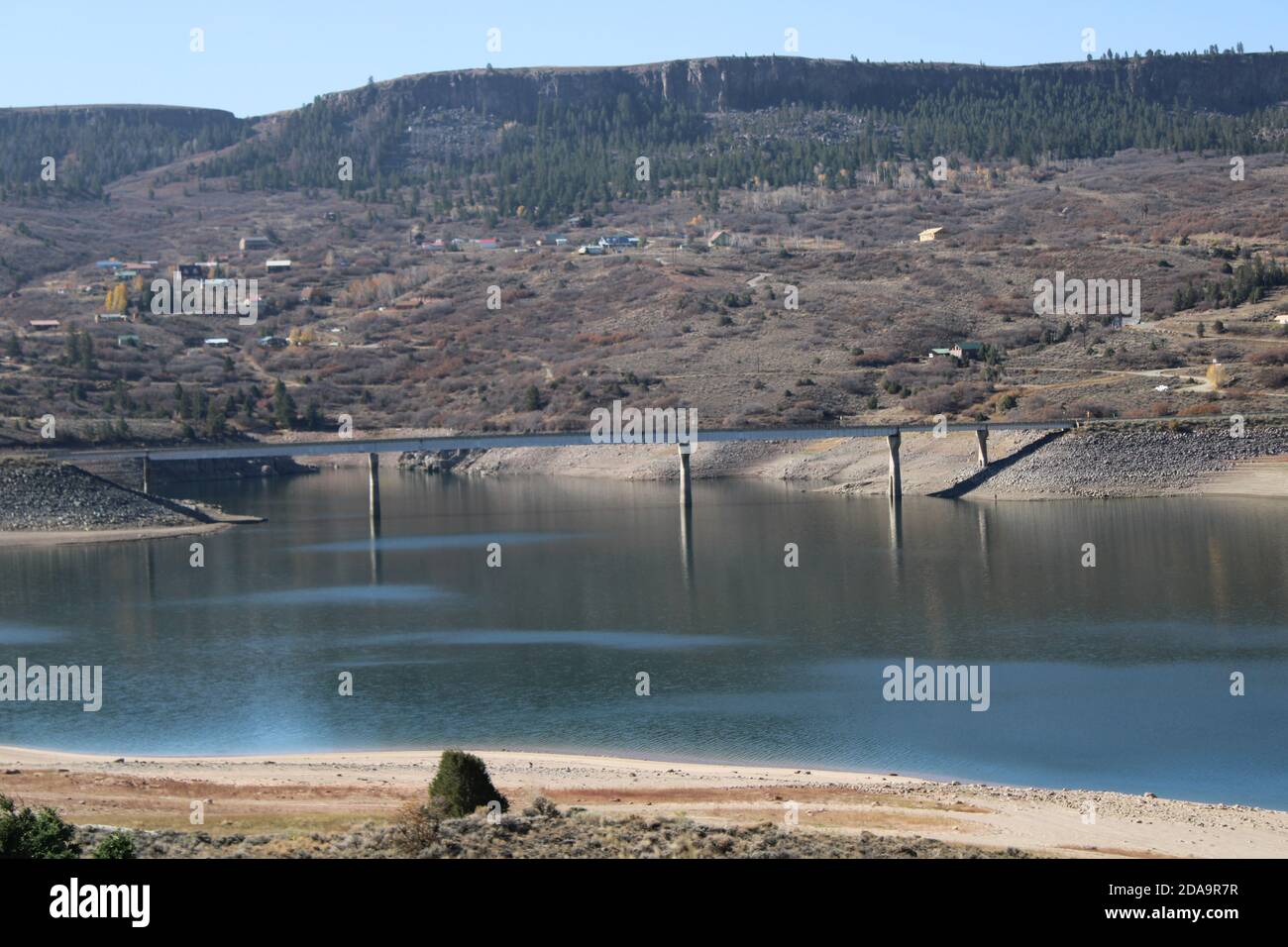 Lake and bridge in beautiful Colorado Stock Photo - Alamy