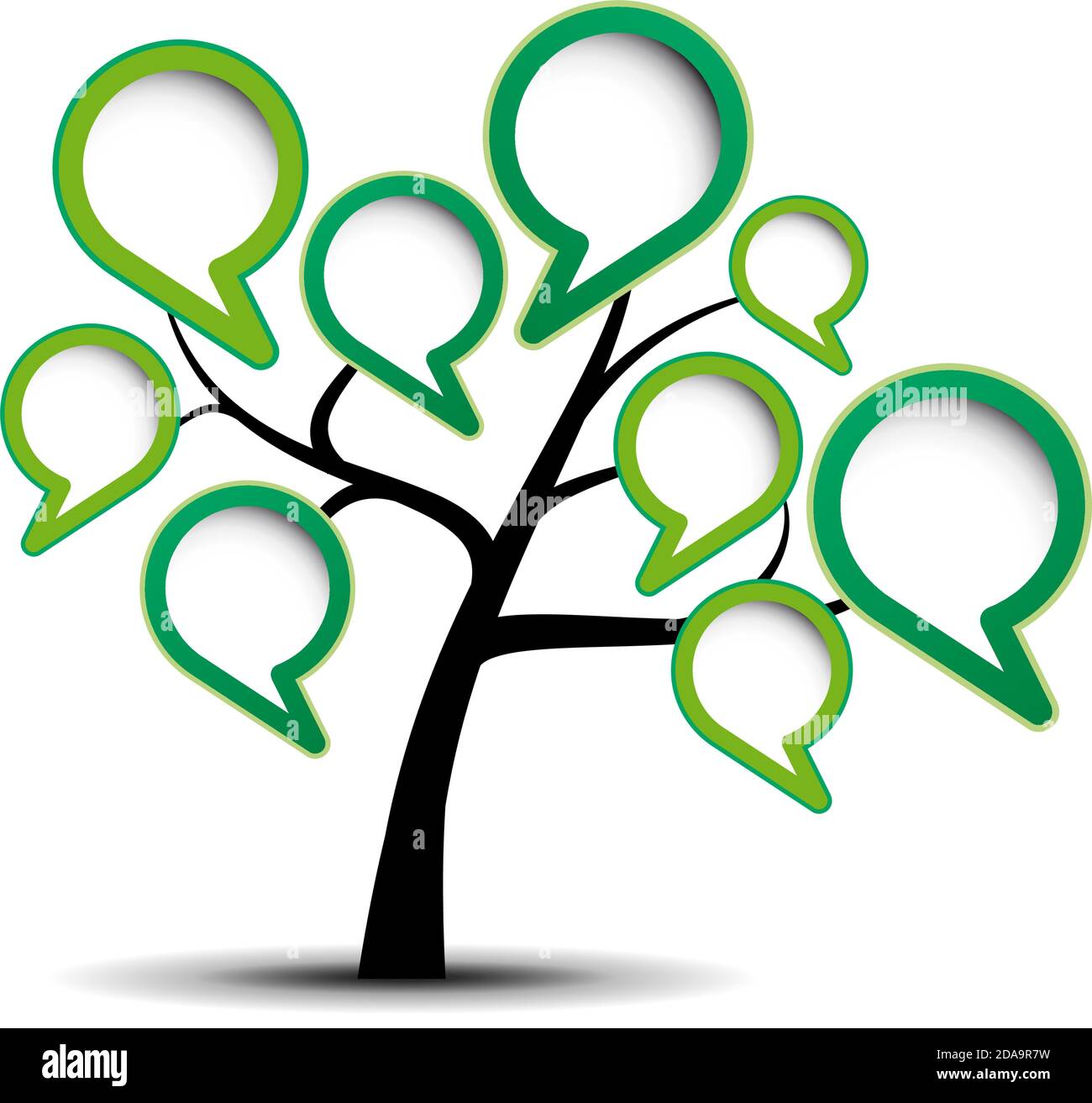Vector Abstract green tree with messages Stock Vector Image & Art - Alamy