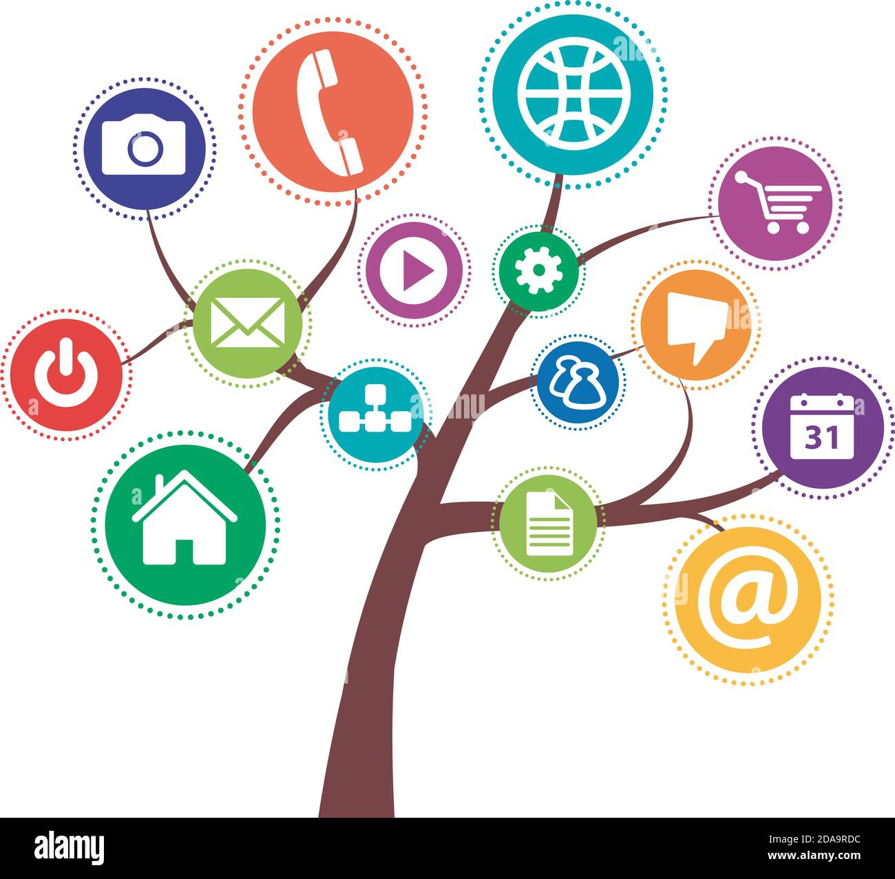 Social media icons tree hi-res stock photography and images - Alamy
