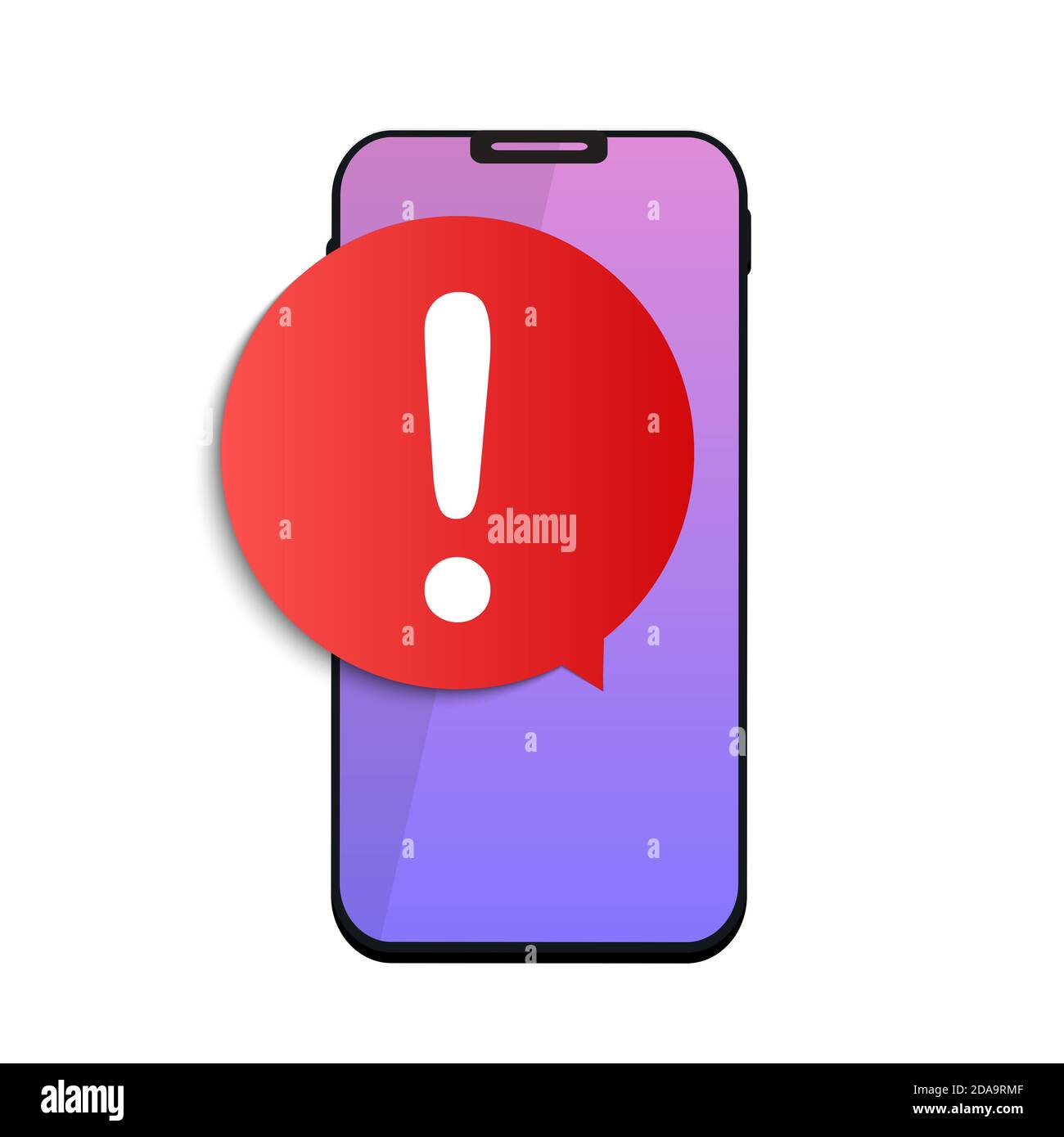 Alert message mobile notification on the smartphone screen concept ...