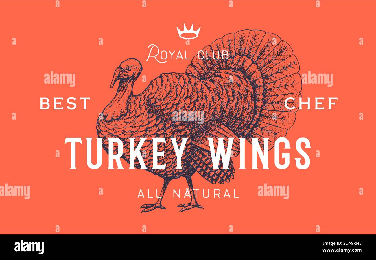 Turkey. Template Label. Vintage retro print Stock Vector Image & Art ...