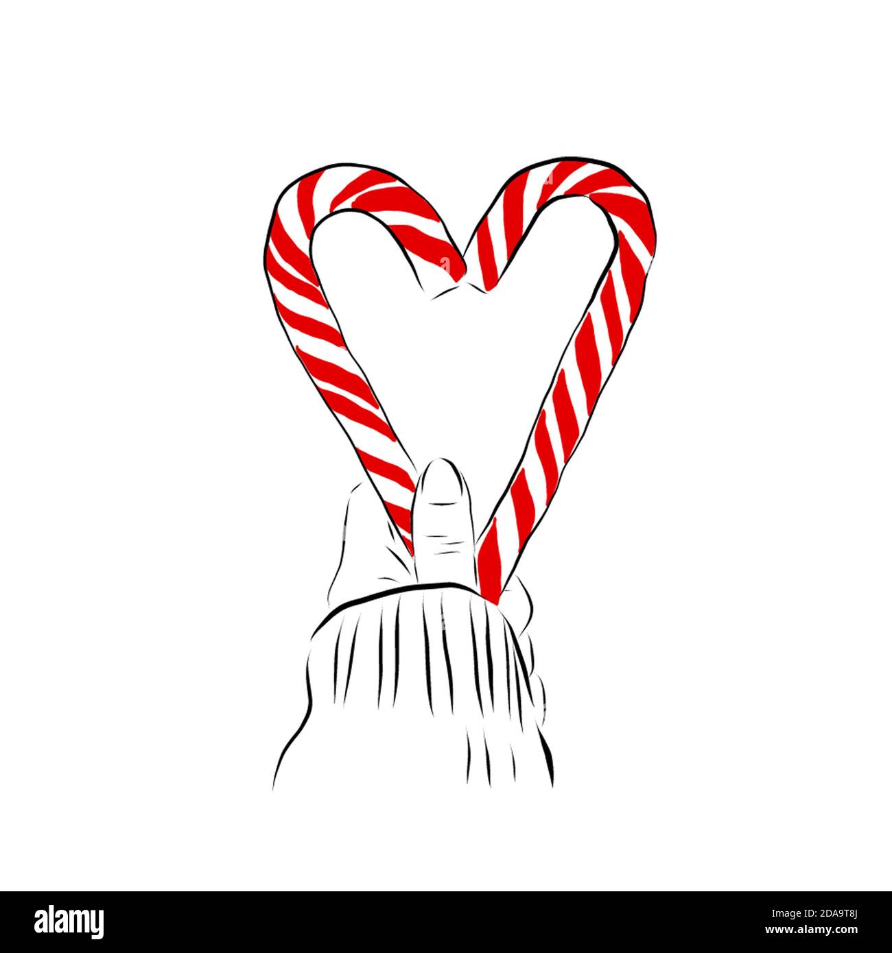 Red striped heart shaped lolipop.Womans hand holding a lolipop Stock ...