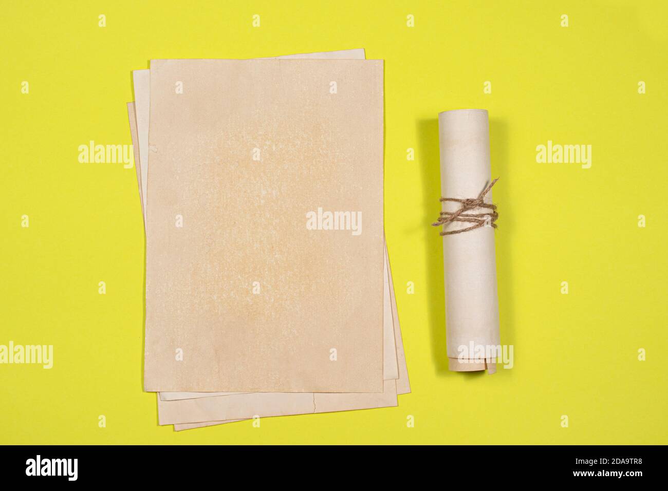 Parchment scroll for the to-do list on a yellow background. Glider, day ...