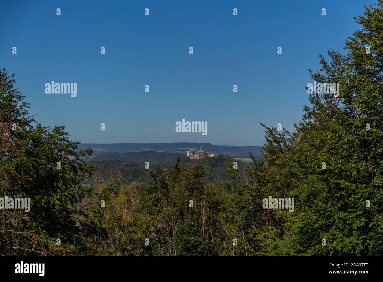 Autumn walk around the beautiful Wartburg Castle in the Thuringian ...