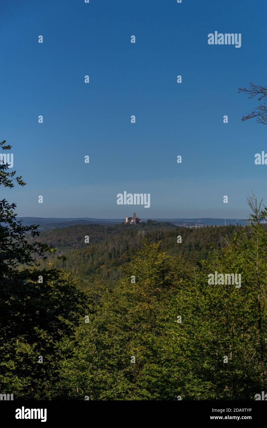 Autumn walk around the beautiful Wartburg Castle in the Thuringian ...