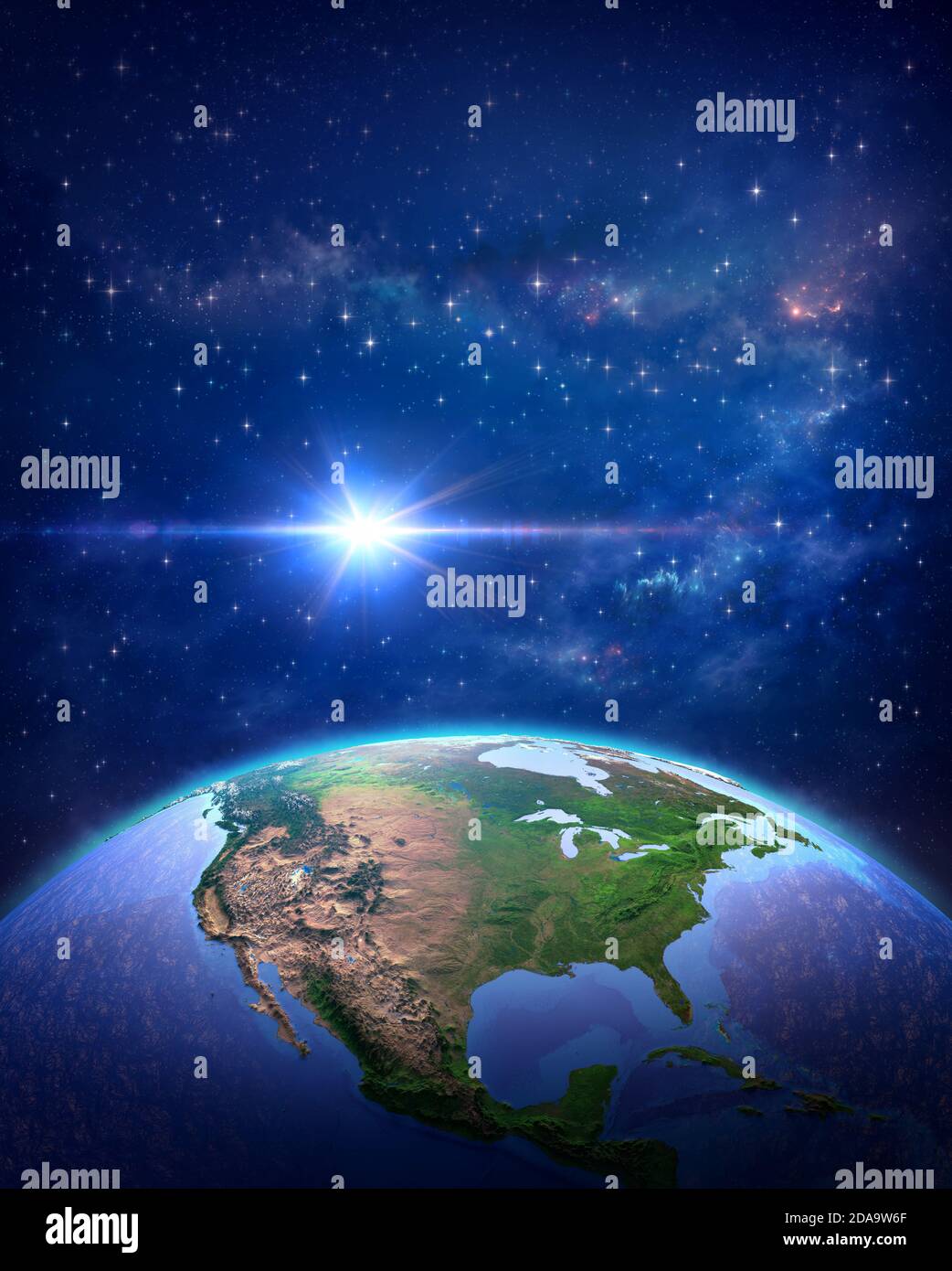 Planet Earth Sun Behind High Resolution Stock Photography and Images ...