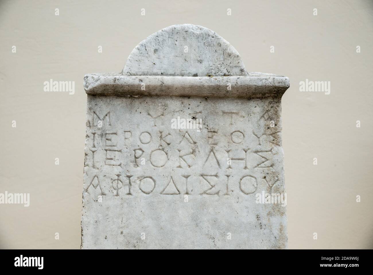 Exhibits of the archeological museum of Eretria Stock Photo - Alamy