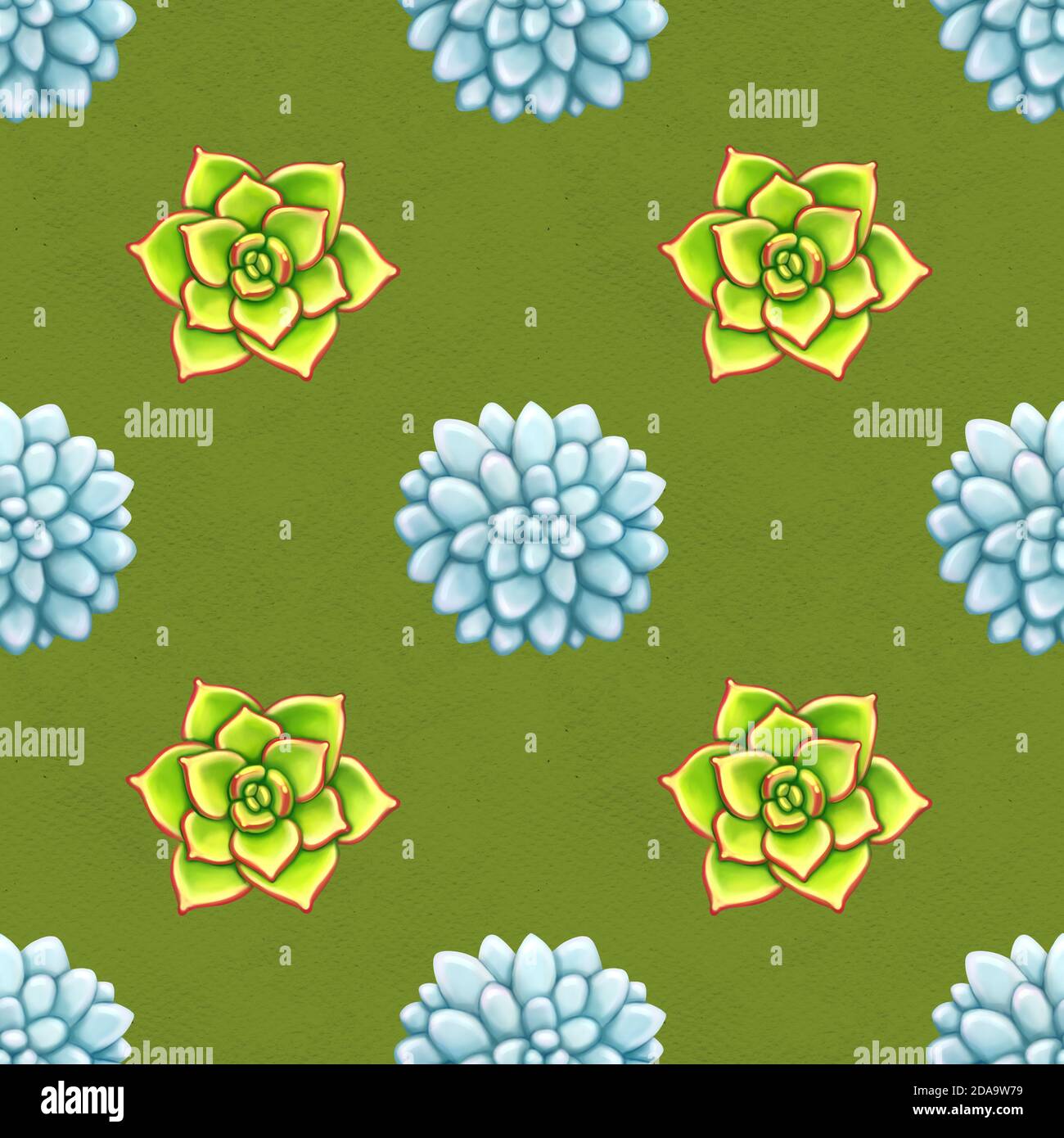 Seamless pattern with succulents. Beautiful floral print Stock Photo ...