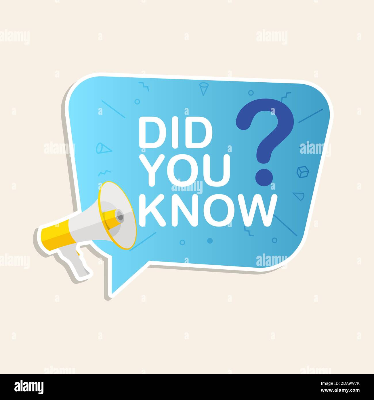 Did you know label sticker with speech bubble and megaphone ...