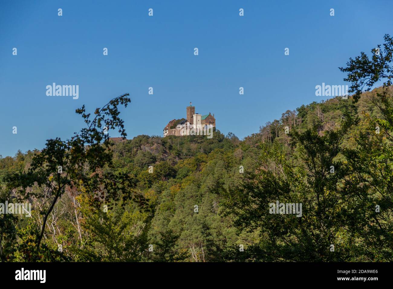 Autumn walk around the beautiful Wartburg Castle in the Thuringian ...