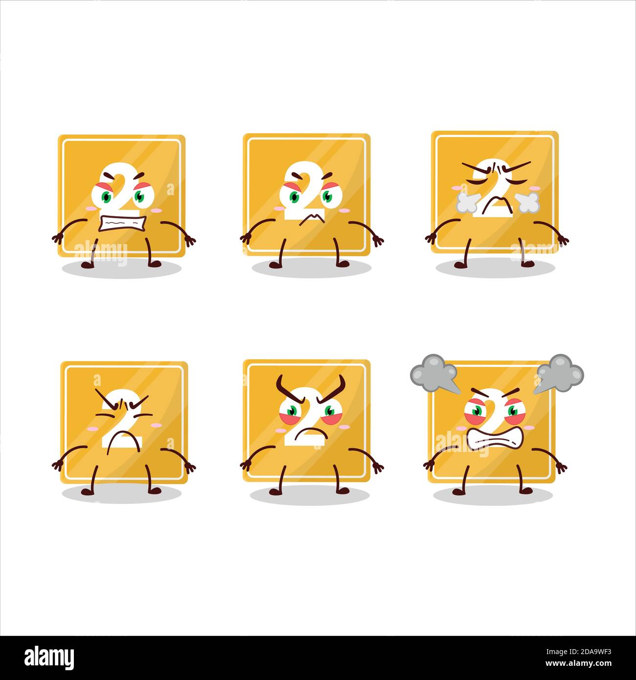Toys block two cartoon character with various angry expressions Stock ...