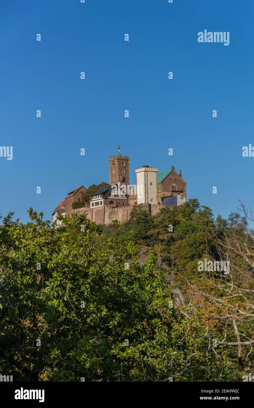 Autumn walk around the beautiful Wartburg Castle in the Thuringian ...
