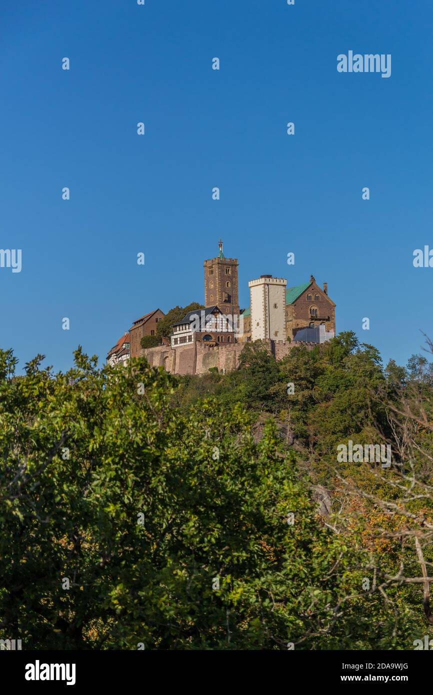 Autumn walk around the beautiful Wartburg Castle in the Thuringian ...