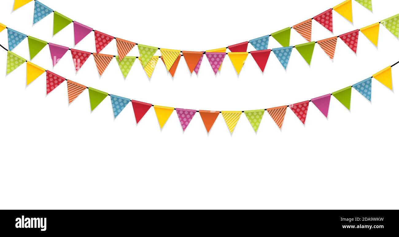 Party Flags on Transparent Background Illustration Stock Photo - Alamy