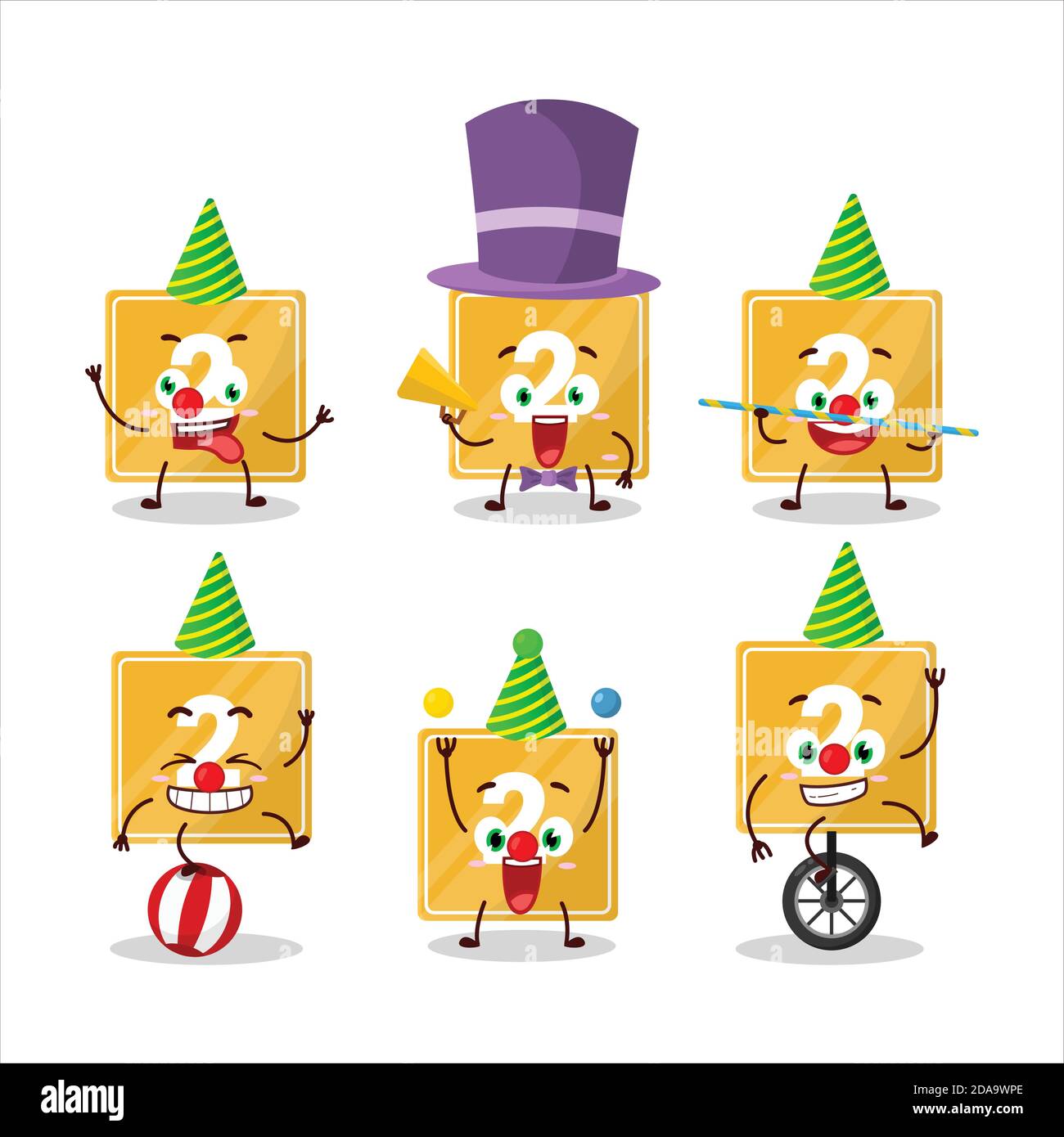 Cartoon character of toys block two with various circus shows Stock ...