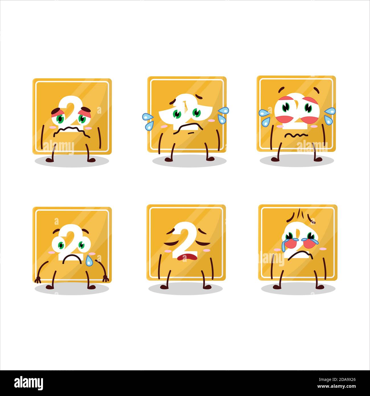 Toys block two cartoon character with sad expression Stock Vector Image ...
