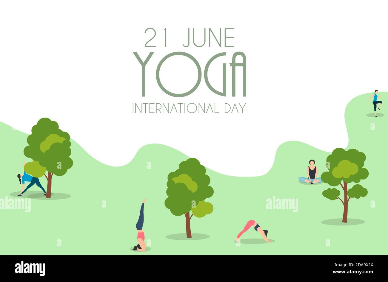 Yoga International Day 21 June Background. Illustration Stock Photo - Alamy