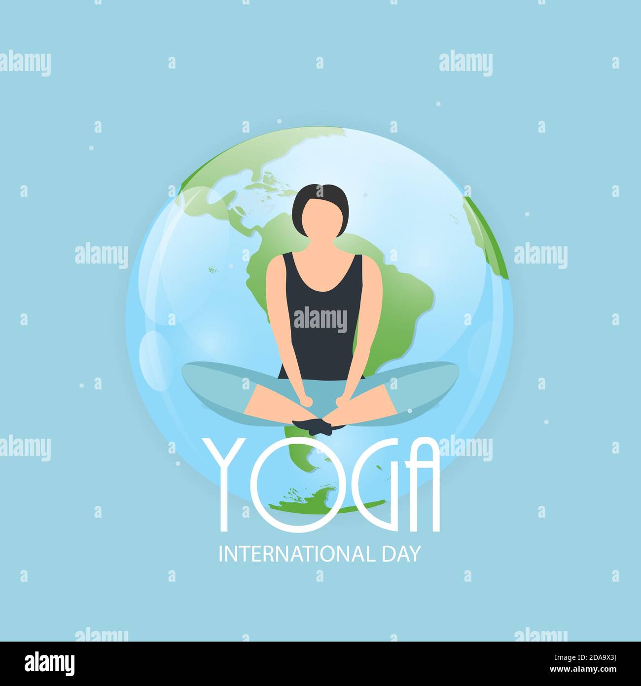 Yoga International Day 21 June Background. Illustration Stock Photo - Alamy