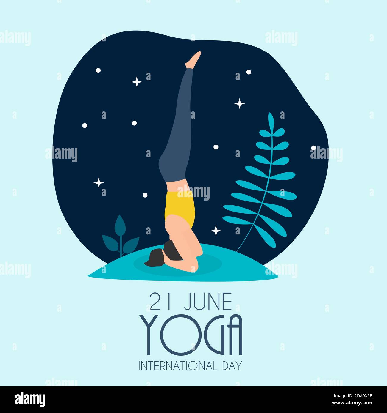 Yoga International Day 21 June Background. Illustration Stock Photo - Alamy