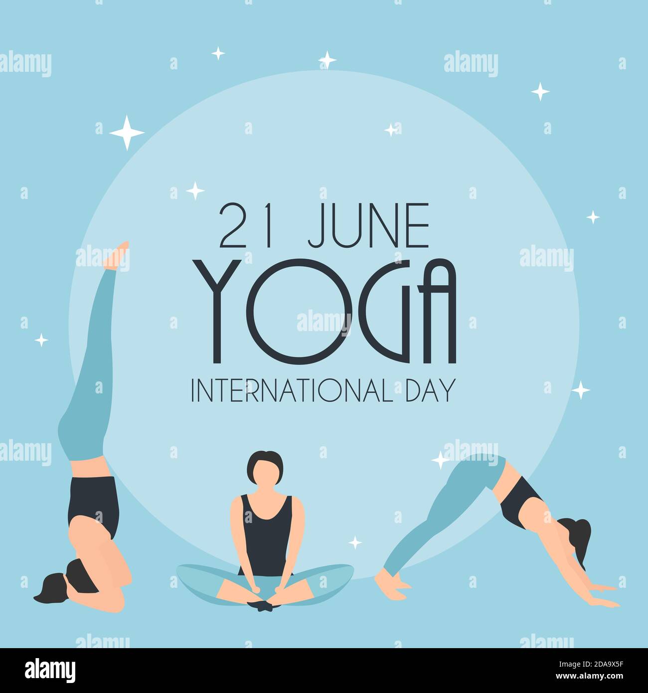 Yoga International Day 21 June Background. Illustration Stock Photo - Alamy
